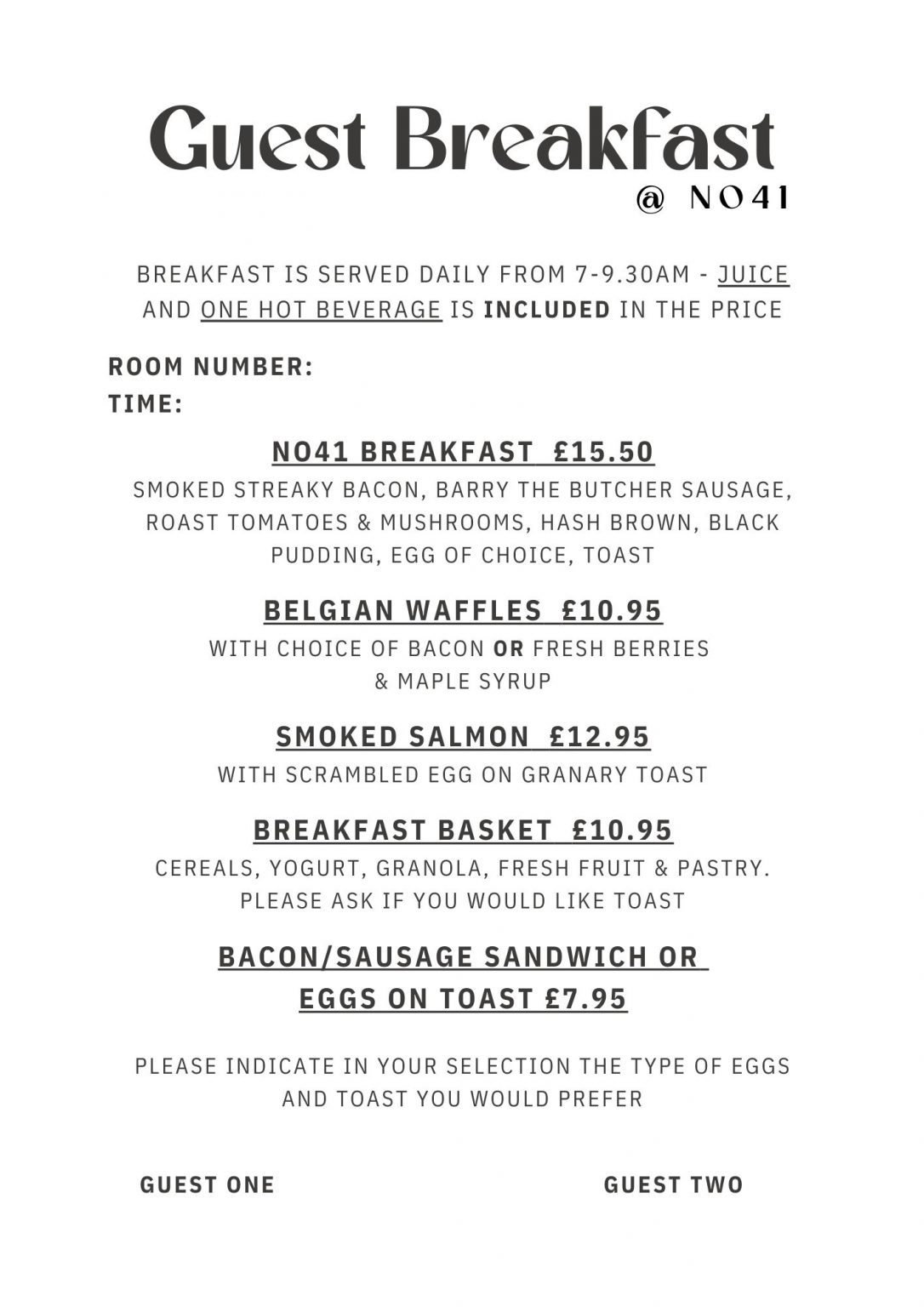 MENUS – The Limes